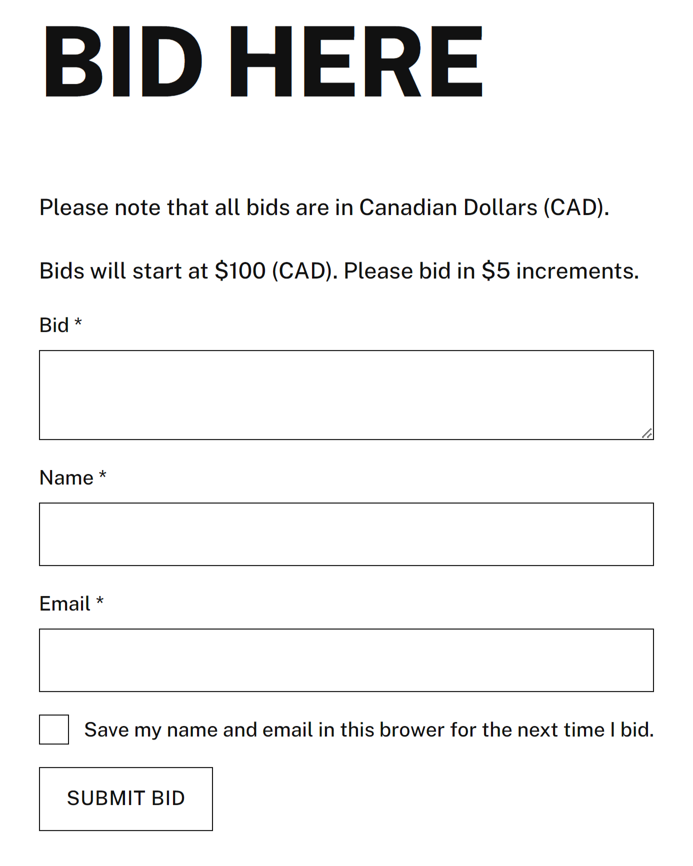 How to Bid – Drawing for Food